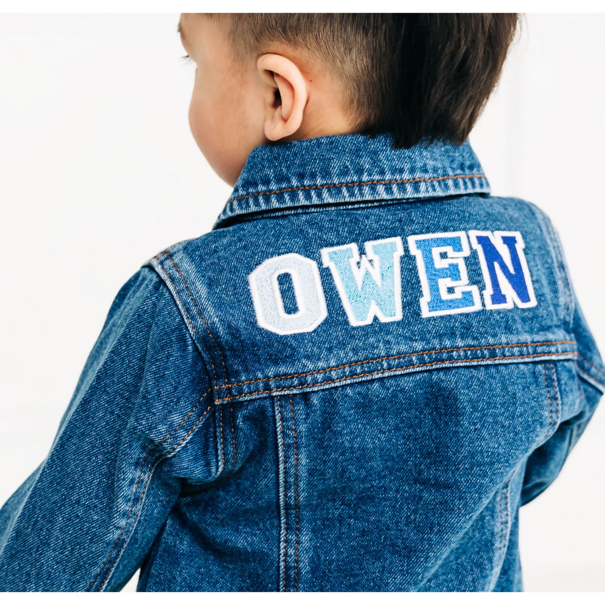 Custom Embroidered Denim Jacket, Blue Ombre – Stitchmonograms